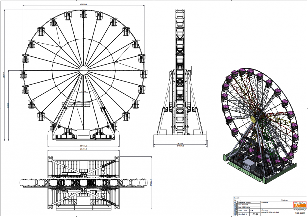 FERRIS WHEEL 36 MT PORTABLE - Collapsible Cabin Gondola - Technical ...